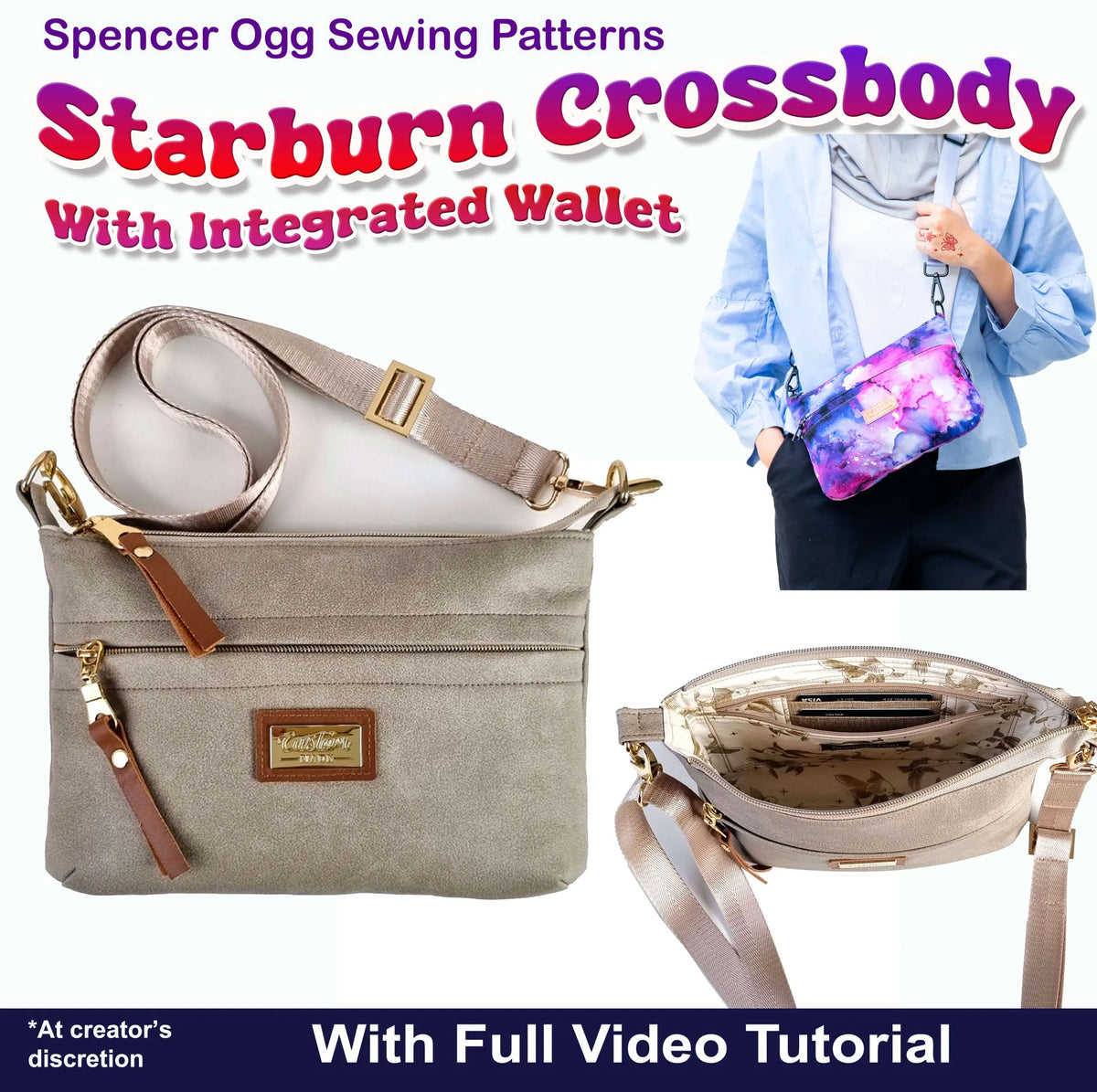 Starburn Crossbody Bag PDF Sewing Pattern & Video Tutorial – Sew Modern Bags