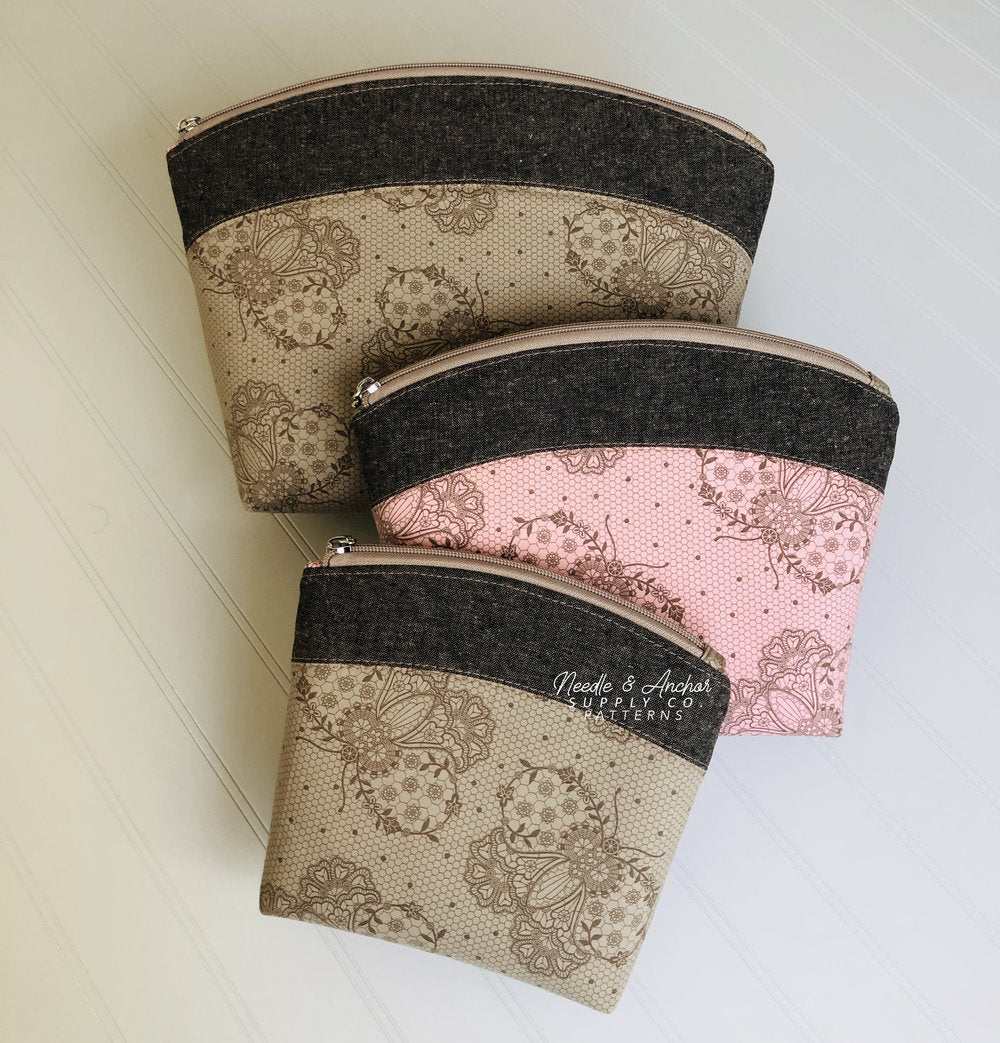 Posh Makeup Bag Trio – Sew Modern Bags