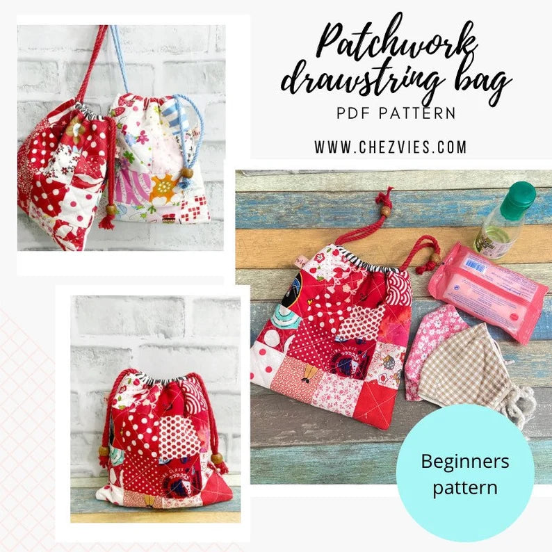 Patchwork Drawstring Bag (free) – Sew Modern Bags