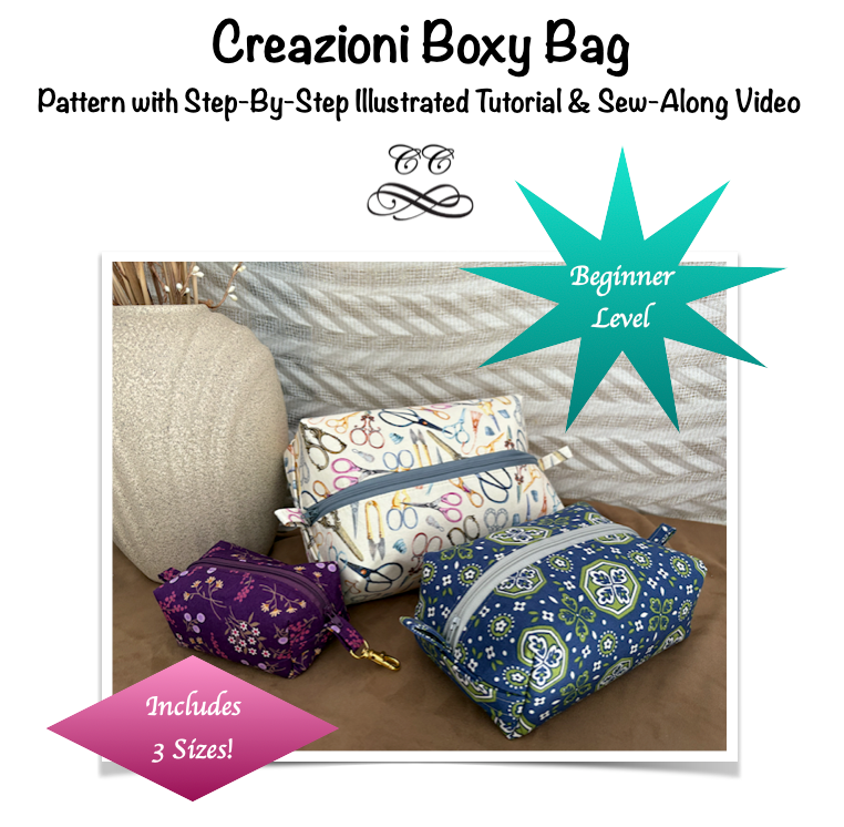 Creazioni Boxy Bag Illustrated Step-by-Step Pattern with Video Tutoria ...